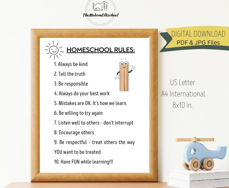 Homeschool Rules Printable, Homeschool Room Decor, Homeschool Wall Art ...