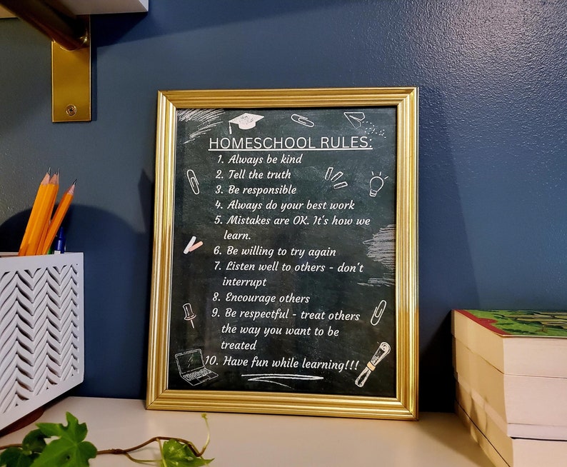 Homeschool Rules Printable, Homeschool Room Decor, Homeschool Wall Art ...