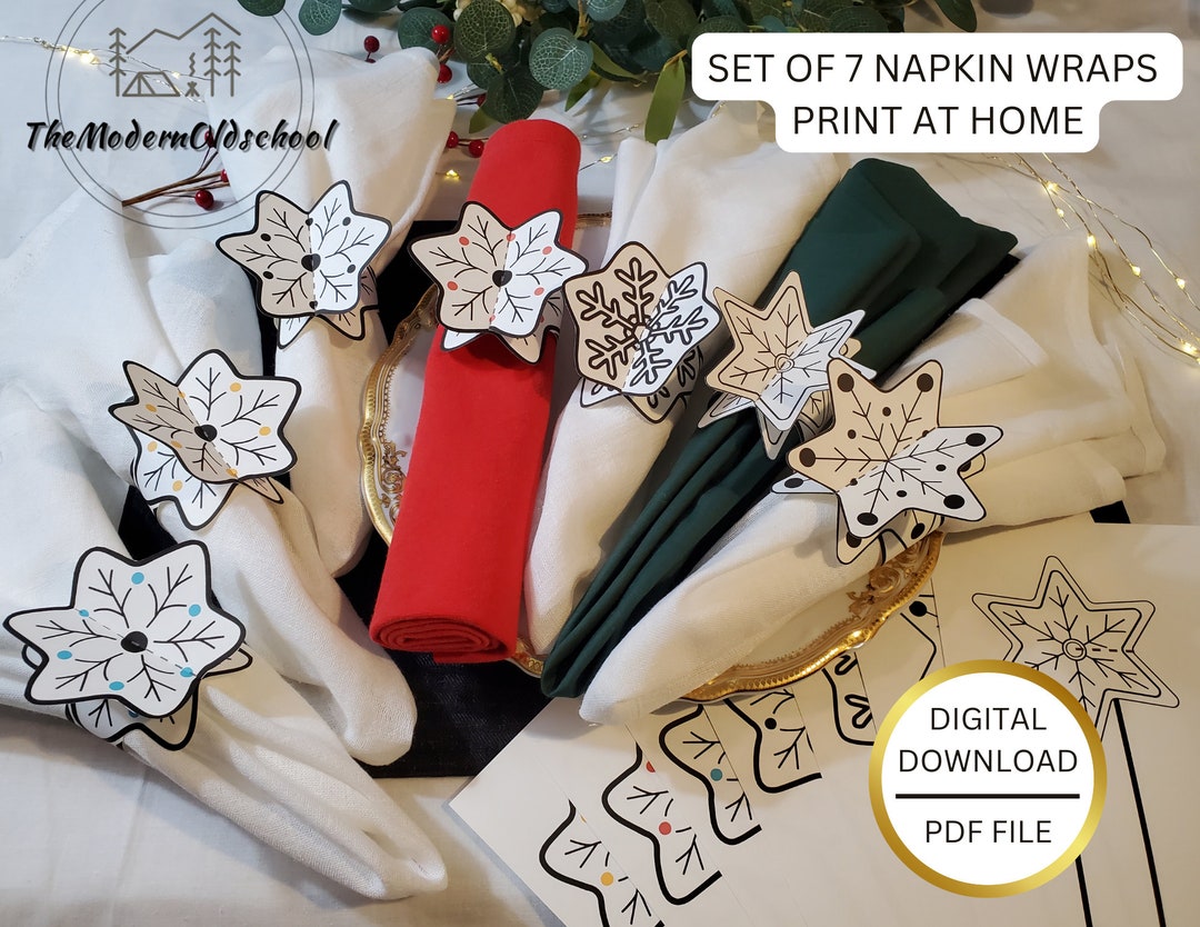 Snowflake Napkin Wrap Table Decor, Holiday Decor, Wedding Winter ...