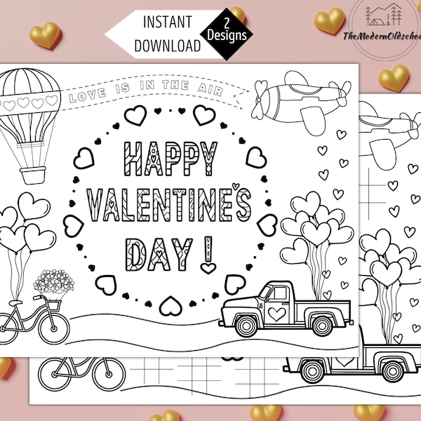 Valentines Activity Placemat - Etsy