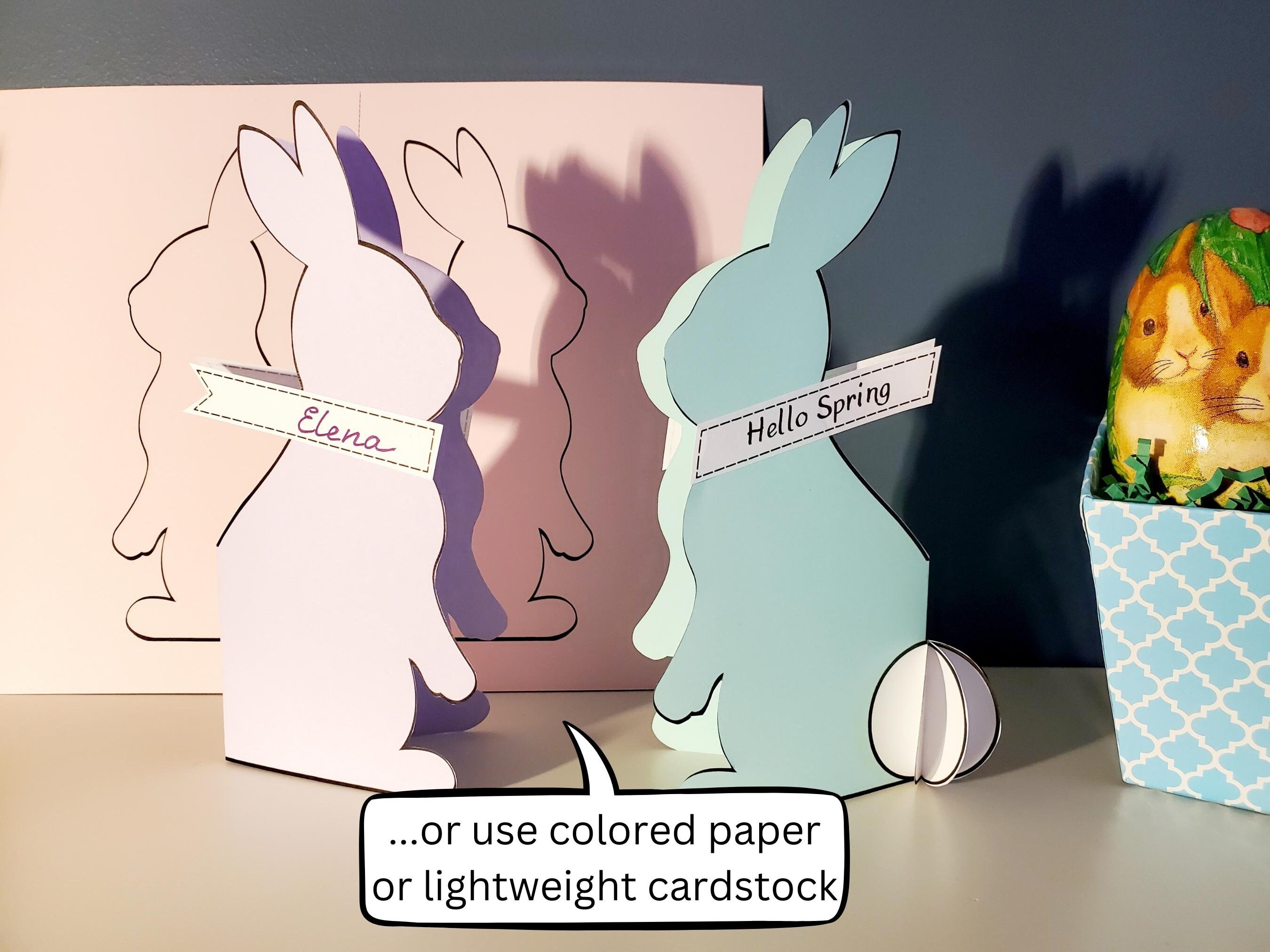 Printable DIY Easter Craft Bunny Card, Popup Easter Card Printable, 3D ...