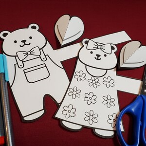 Bear Couple Holding Hearts Templates, Valentine's Day Favors for Kids ...