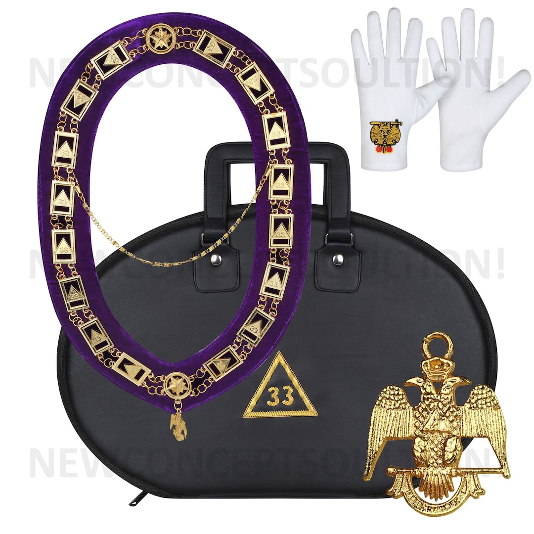 Masonic Regalia 32 Degree Scottish Rite Wings Down Chain Collar Full ...
