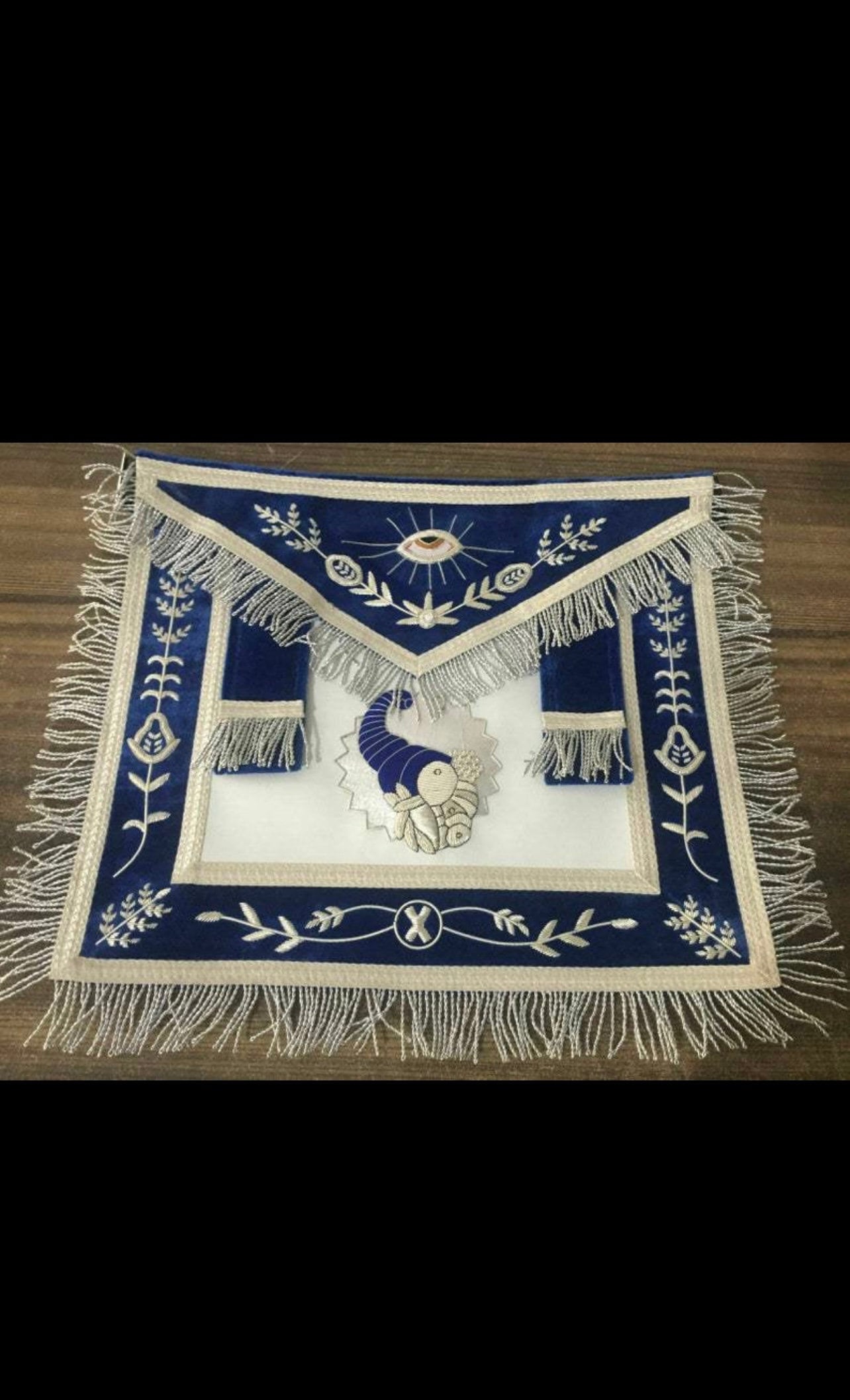 Masonic Regalia Blue Lodge Officer Aprons Bullion Hand Embroidered Set ...