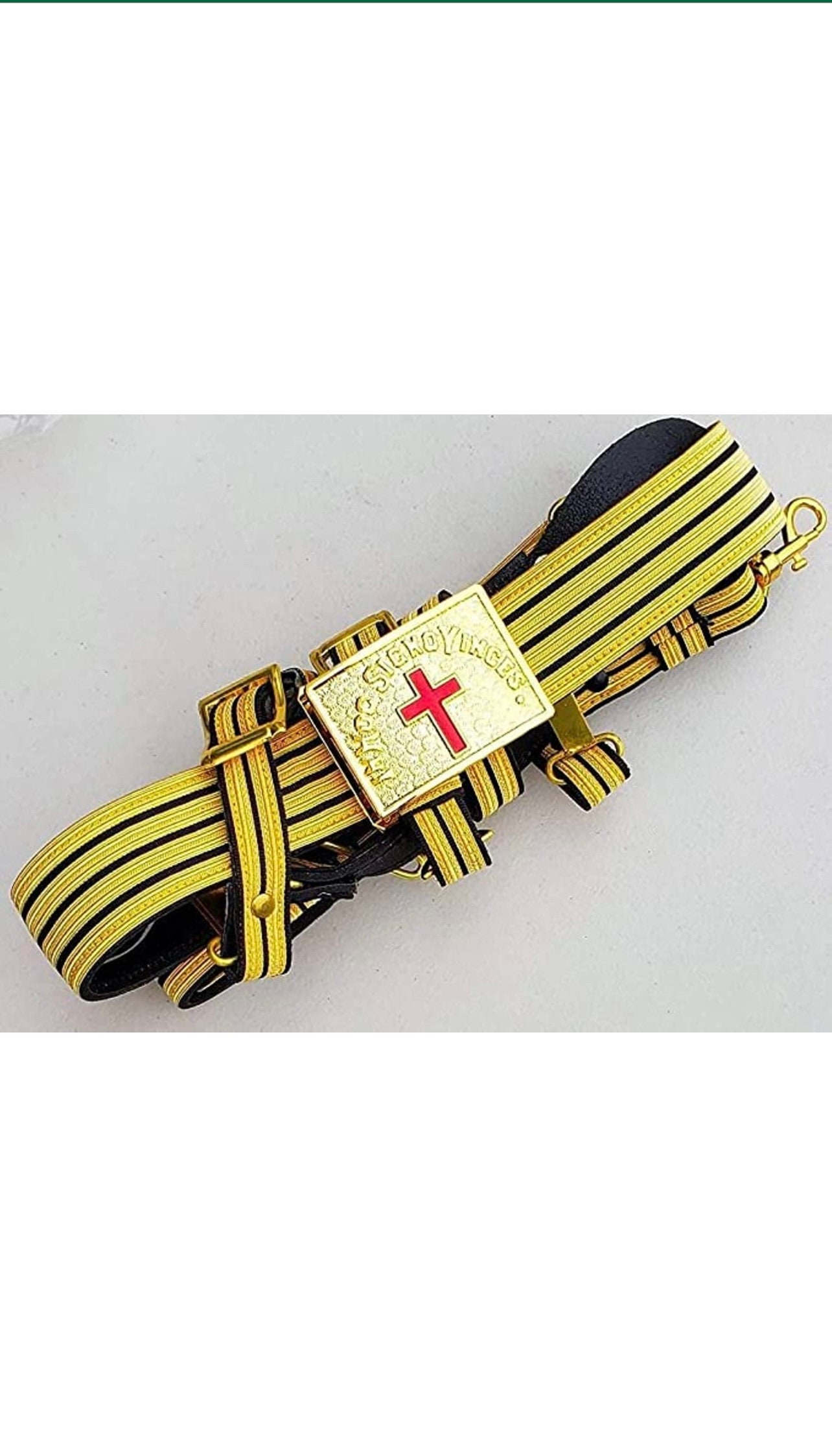 Past Commander Knights Templar Commandery Regalia Belt - Black & Gold ...