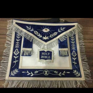 Masonic Regalia Blue Lodge Officer Aprons Bullion Hand Embroidered Set ...