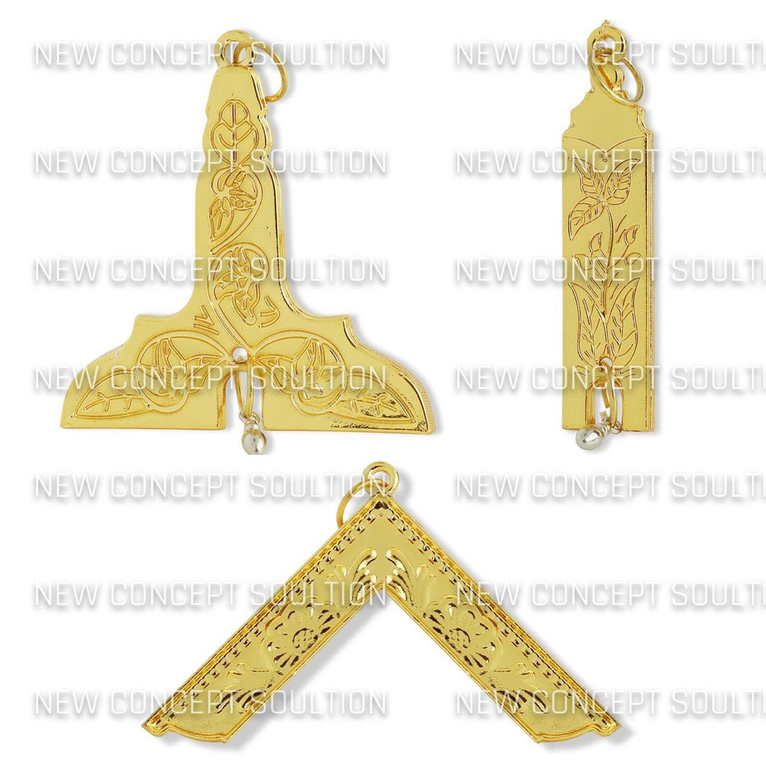 Masonic Collar Jewels: Blue Lodge Officer Gold Plated Pendant Set - Etsy