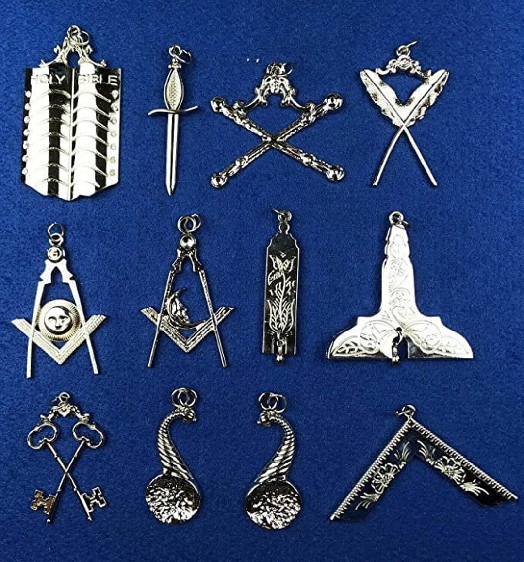Masonic Blue Lodge Officer Collar Jewels Set of 12 (silver) - Etsy