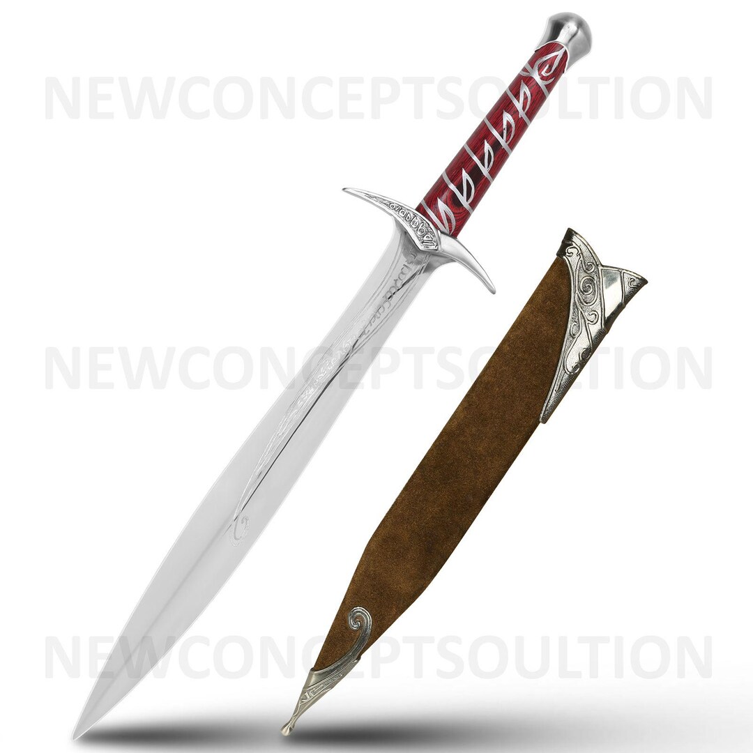 Hobbit Sting Sword With Custom Features, Scabbard, and Leather Sheath ...