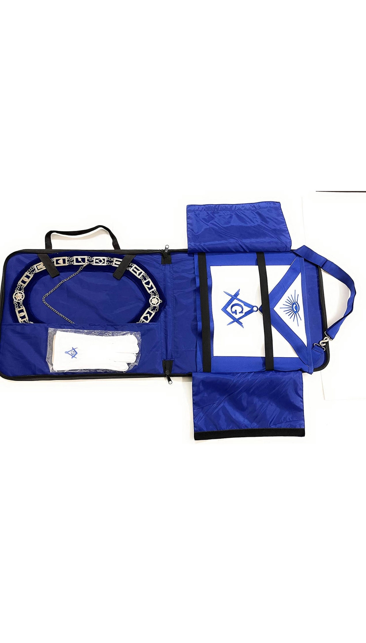 Masonic Regalia Set: Blue Lodge Apron, Chain Collar, Gloves & Case - Etsy