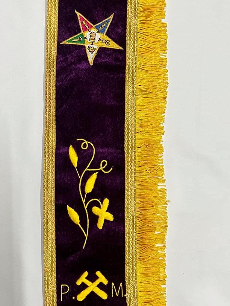 OES Past Matron Sash: Purple Velvet With Gold Trim - Etsy