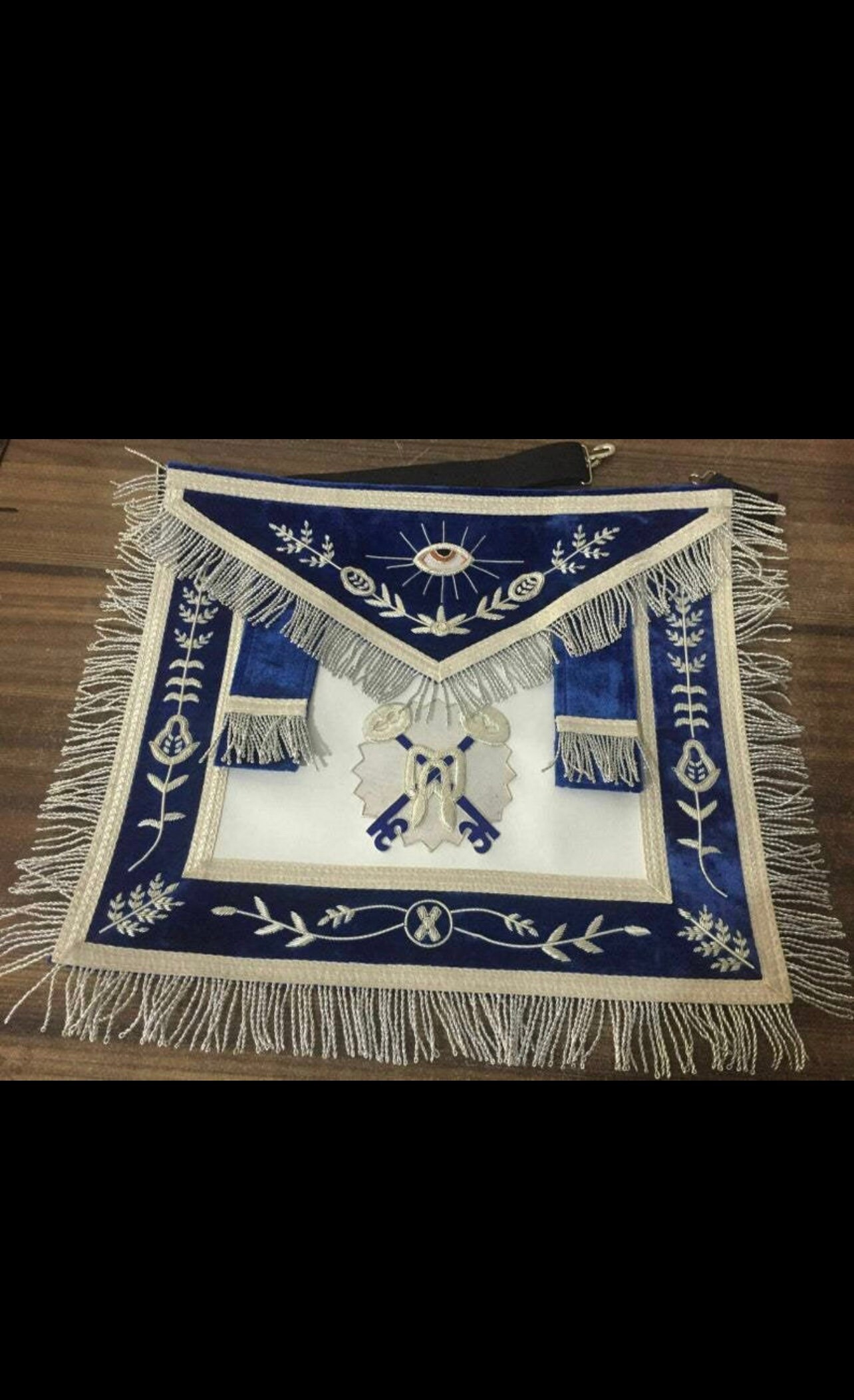 Masonic Regalia Blue Lodge Officer Aprons Bullion Hand Embroidered Set ...