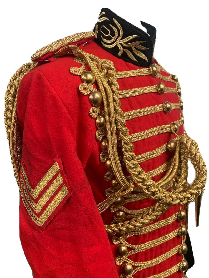 Mens Military Red Gold Braid Officers Jacket Steampunk - Etsy