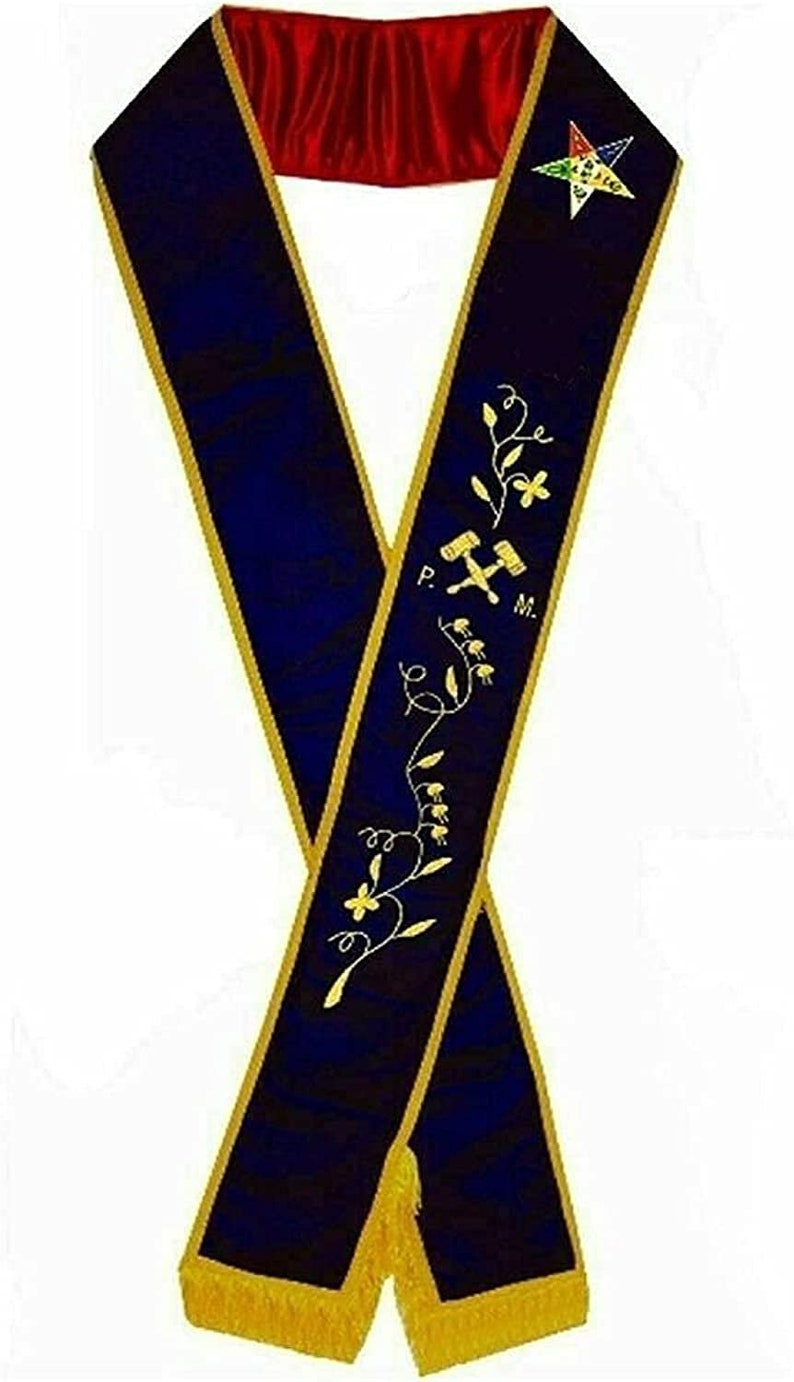 OES Past Matron Sash: Purple Velvet With Gold Trim - Etsy
