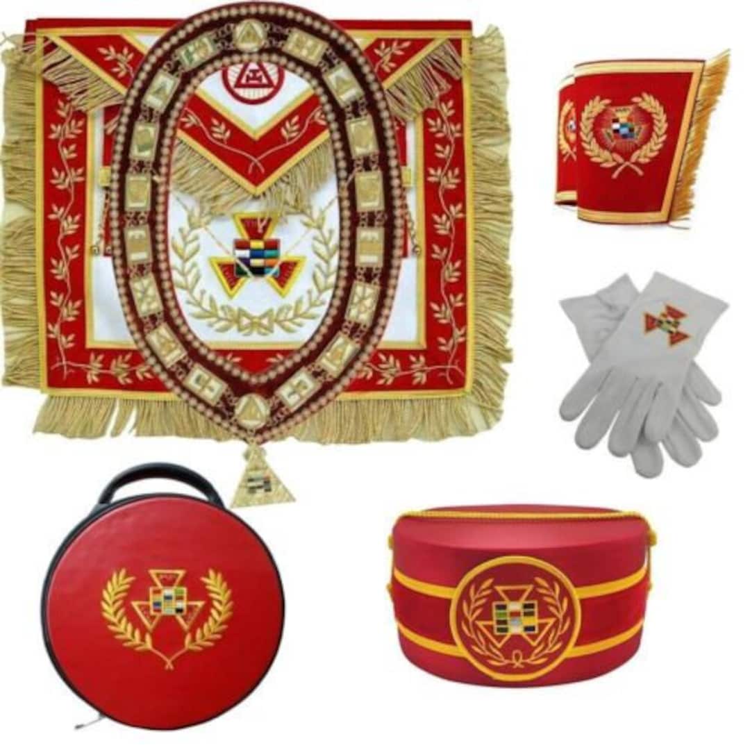 Masonic Regalia Royal Arch Grand Past High Priest Apron Set 5 Item Set ...