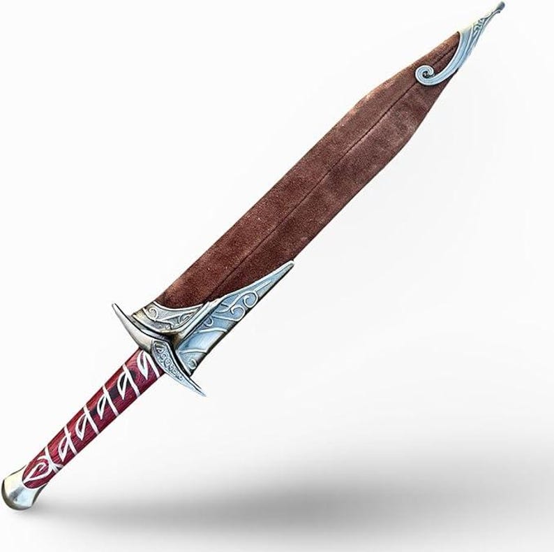 Hobbit Sting Sword With Custom Features, Scabbard, and Leather Sheath ...