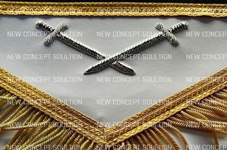 Knight Templar Reverseble Apron Hand Embroidered on Leather With Gold ...