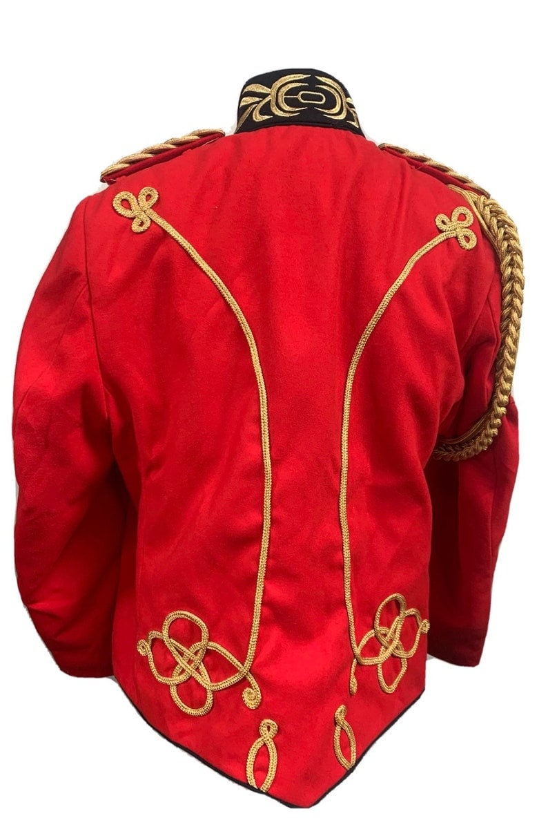 Mens Military Red Gold Braid Officers Jacket Steampunk - Etsy