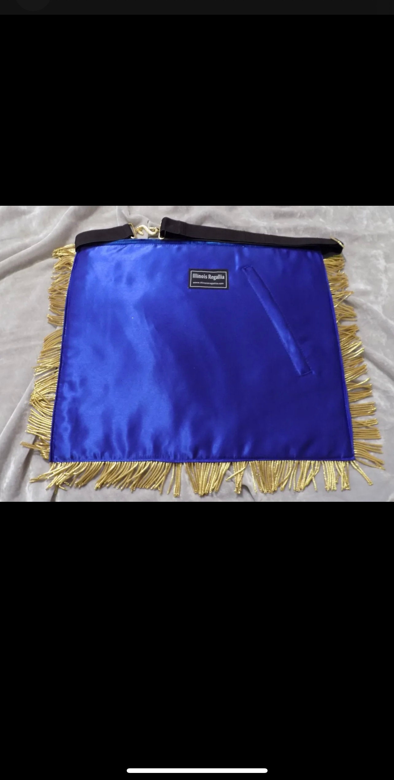 Past Master Masonic Apron Logo W/o Square Chains Gold Bullion Satin ...