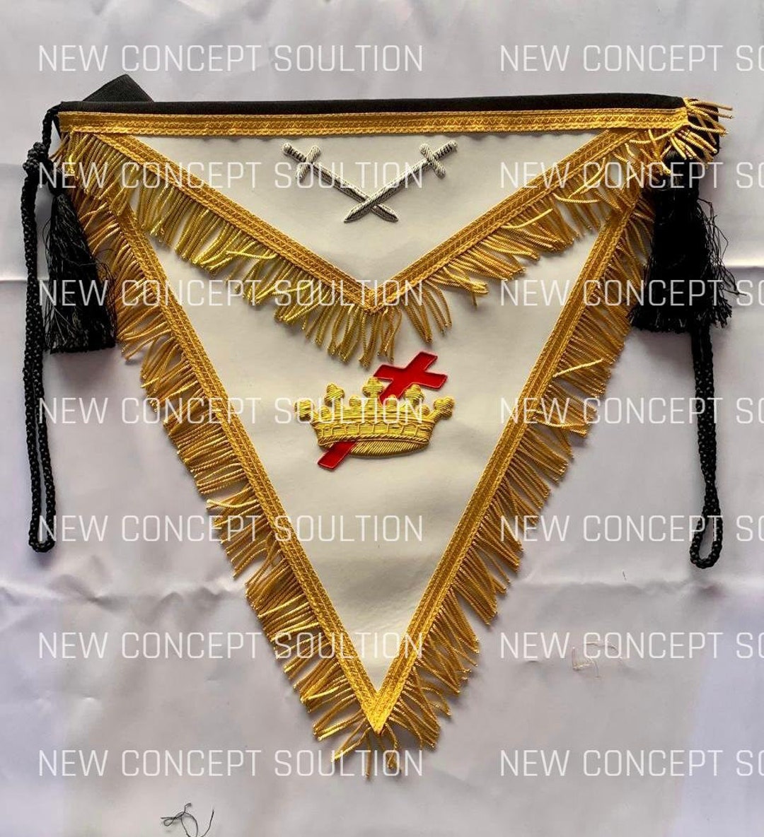 Knight Templar Reverseble Apron Hand Embroidered on Leather With Gold ...