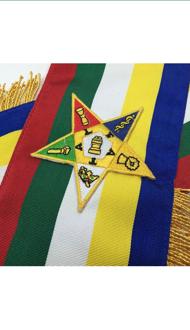 Masonic Order of the Eastern Star OES Sash Five Color Sash - Etsy