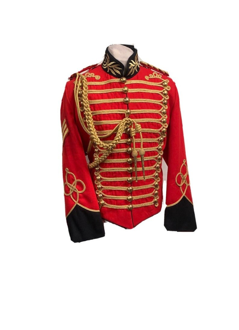 Mens Military Red Gold Braid Officers Jacket Steampunk - Etsy