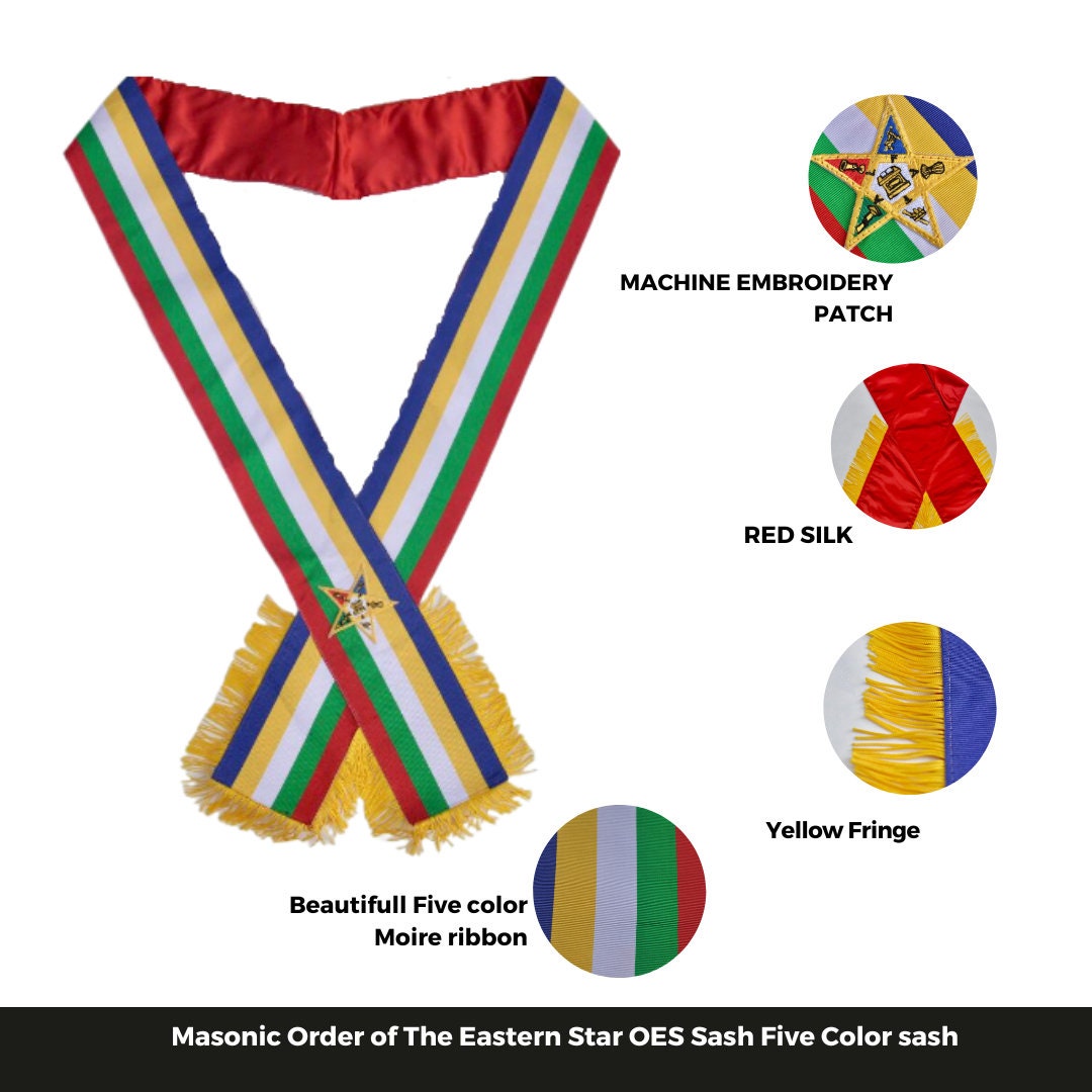 OES Sash-masonic Order of Eastern Star Sash - Five Colors With Free ...