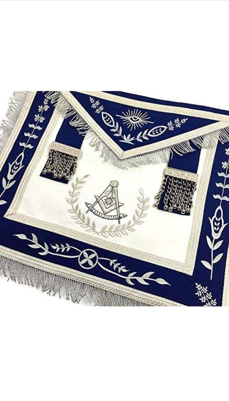 Masonic Blue Lodge Past Master Silver Machine Embroidery Freemasons ...