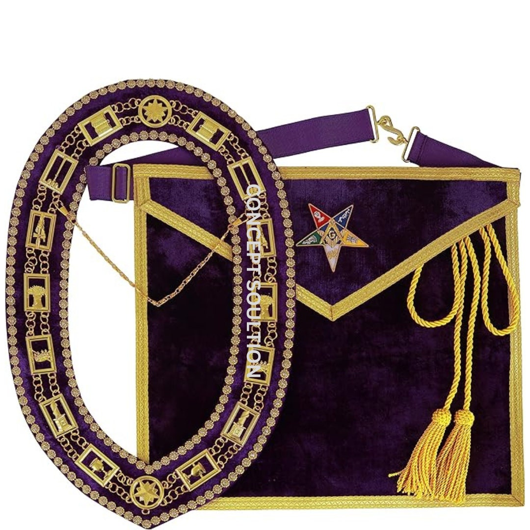 MASONIC OES Worthy Patron Purple Velvet Apron With Collar Set - Etsy