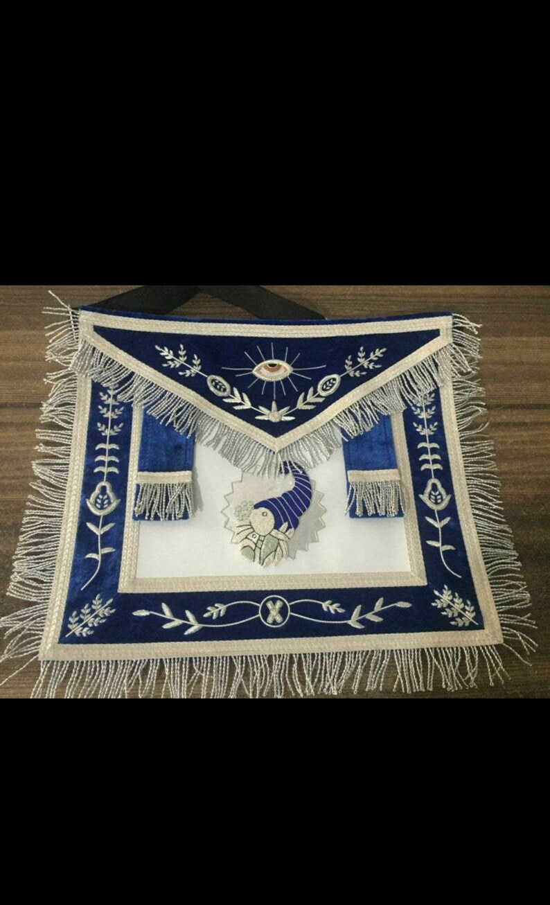 Masonic Regalia Blue Lodge Officer Aprons Bullion Hand Embroidered Set ...