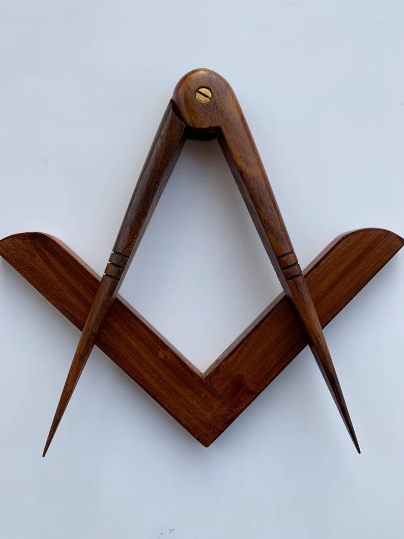 Masonic Lodge Ceremonial 6" INCH LARGE Rosewood Freemason Square and ...