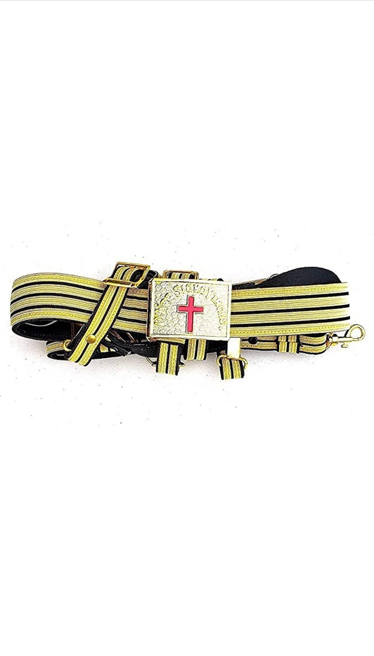 Past Commander Knights Templar Commandery Regalia Belt - Black & Gold ...