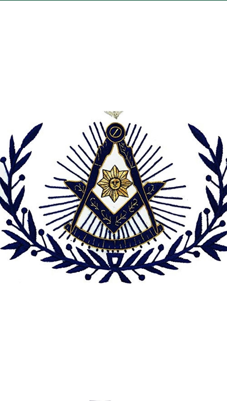 Past Master With Embroidered Border Masonic 100% Lambskin Apron -[blue ...