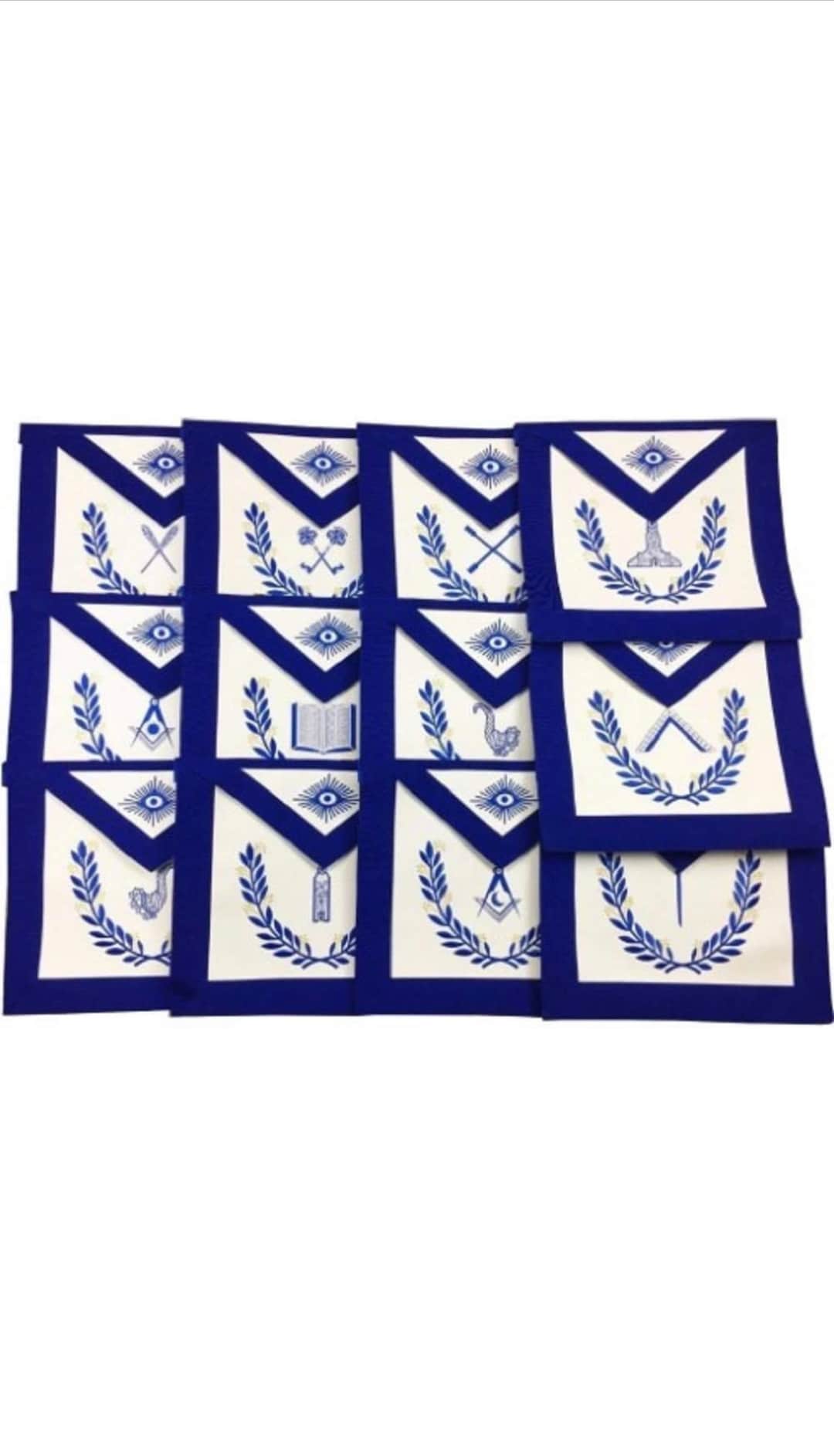 Masonic Blue Lodge Officers Aprons Adult - Set of 12 Aprons - Etsy