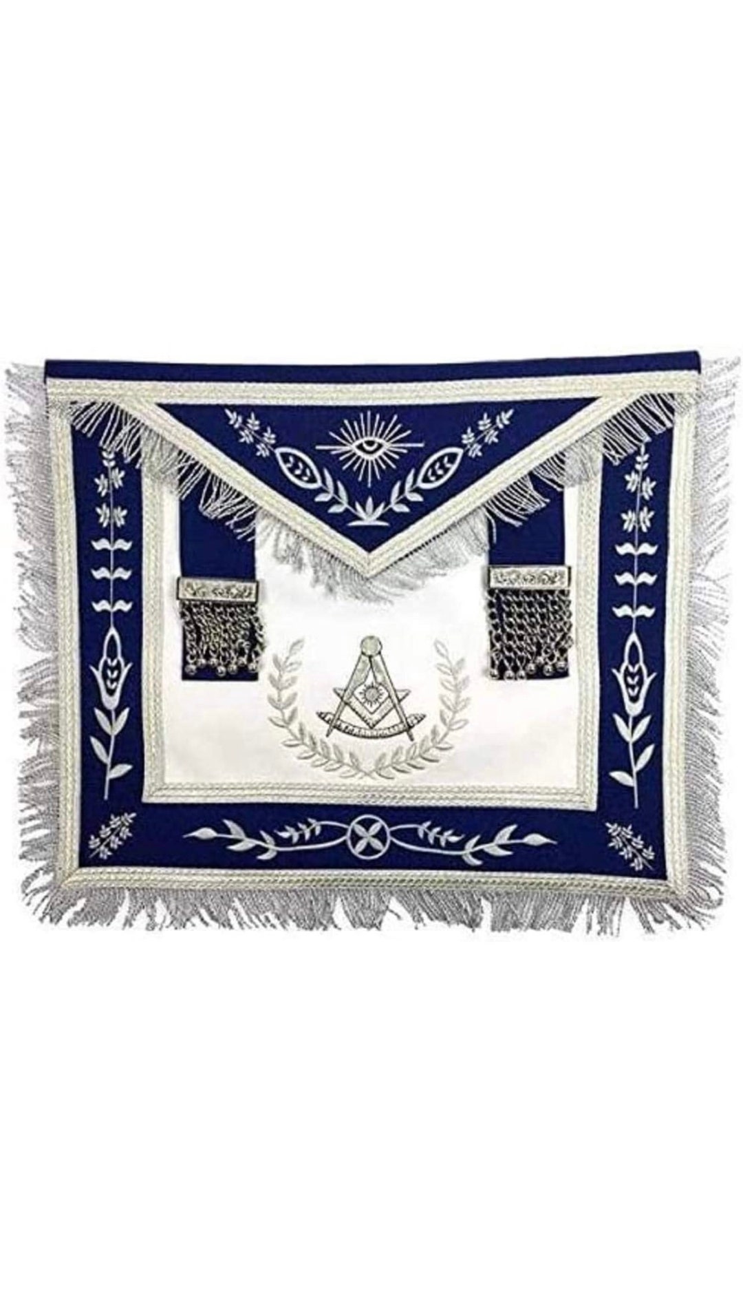 Masonic Blue Lodge Past Master Silver Machine Embroidery Freemasons ...