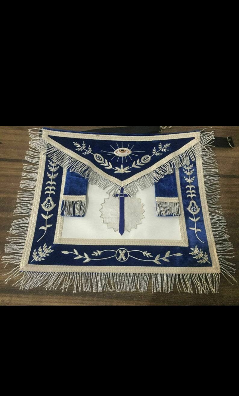 Masonic Regalia Blue Lodge Officer Aprons Bullion Hand Embroidered Set ...
