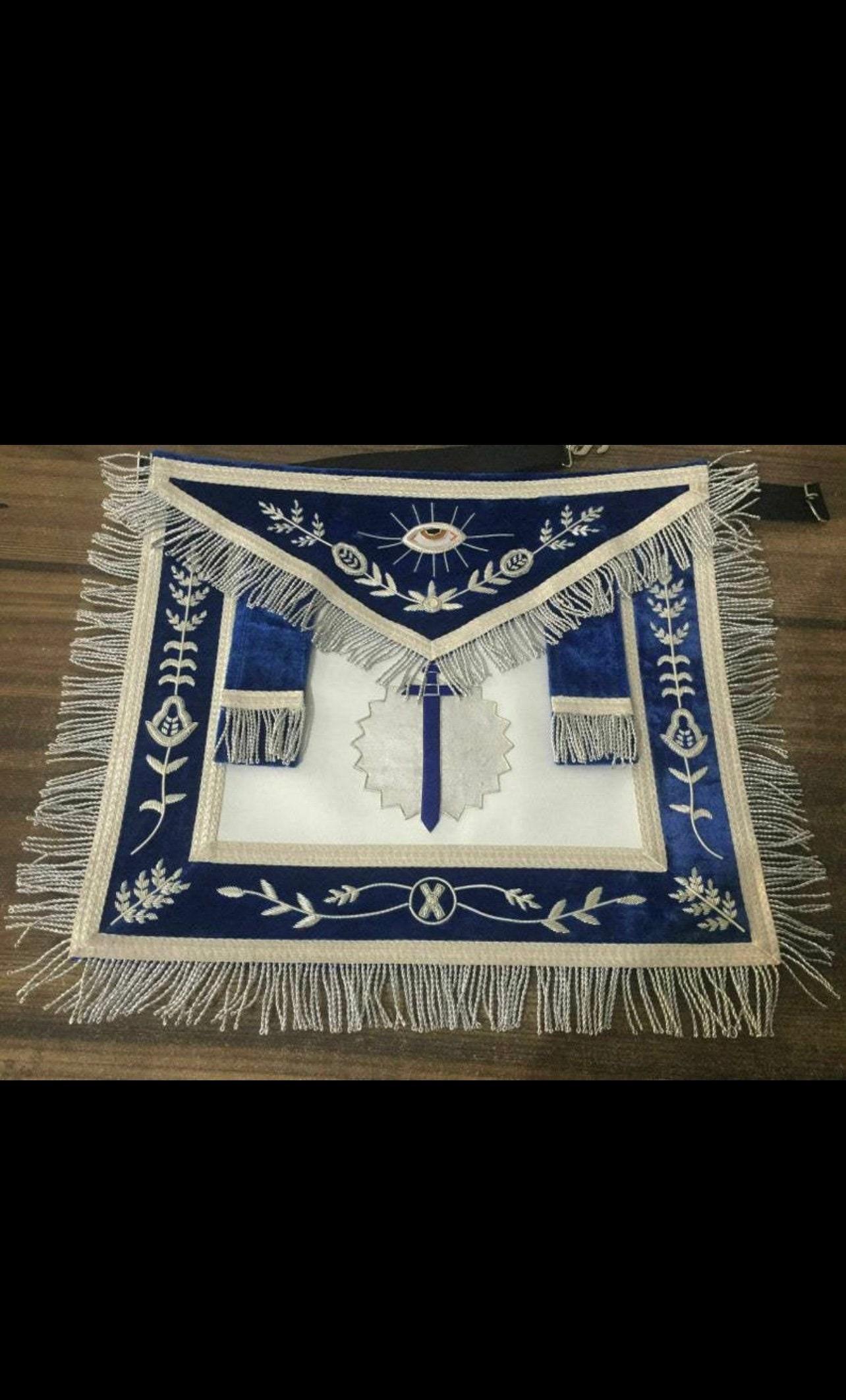 Masonic Regalia Blue Lodge Officer Aprons Bullion Hand Embroidered Set ...