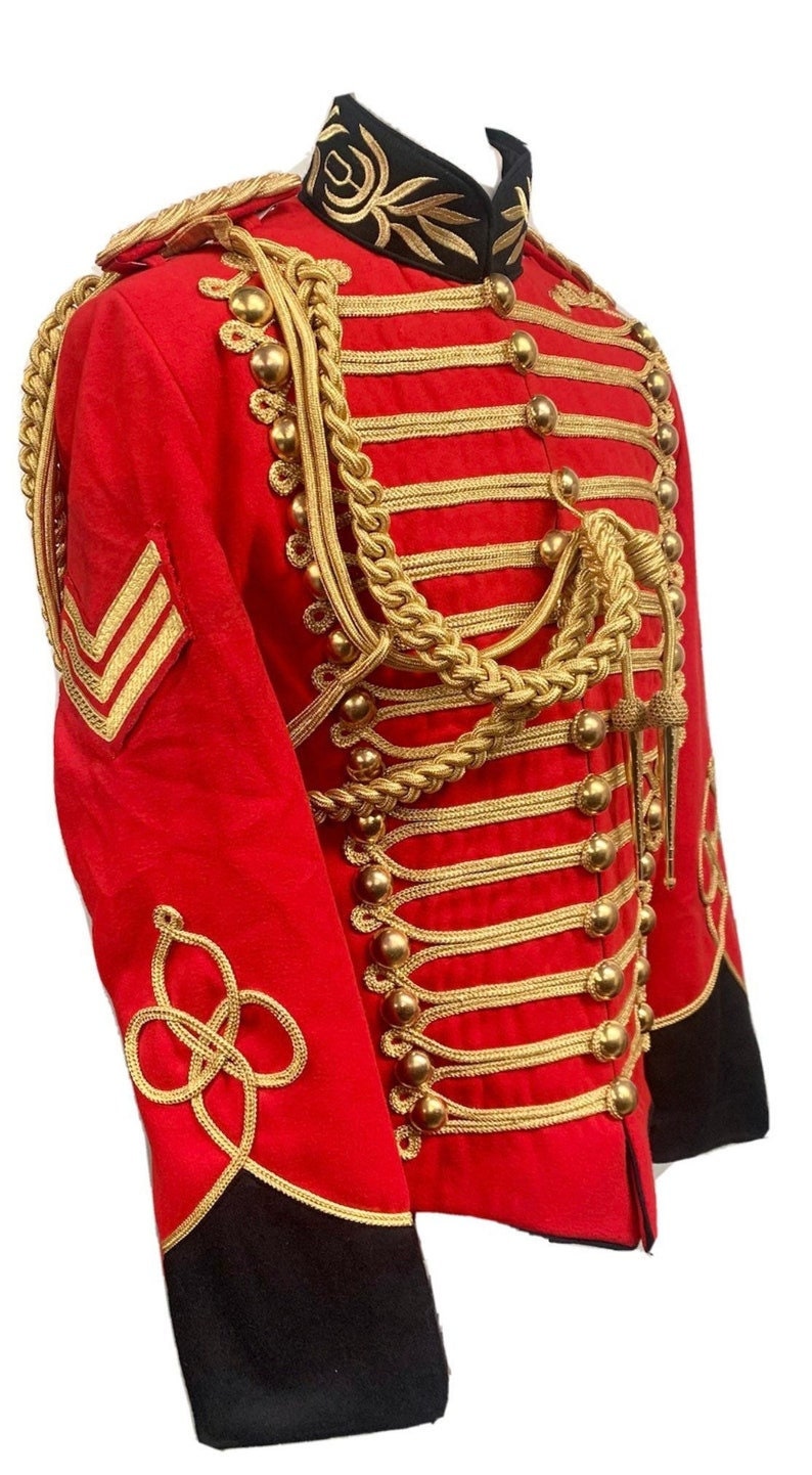 Mens Military Red Gold Braid Officers Jacket Steampunk - Etsy