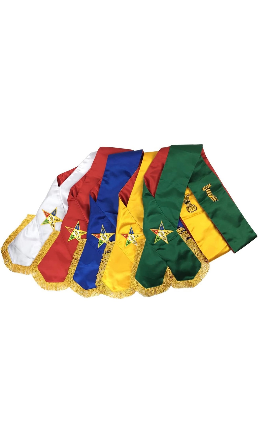 Masonic Order of Eastern Star OES Complete Sash Set -set of 5 Sashes - Etsy