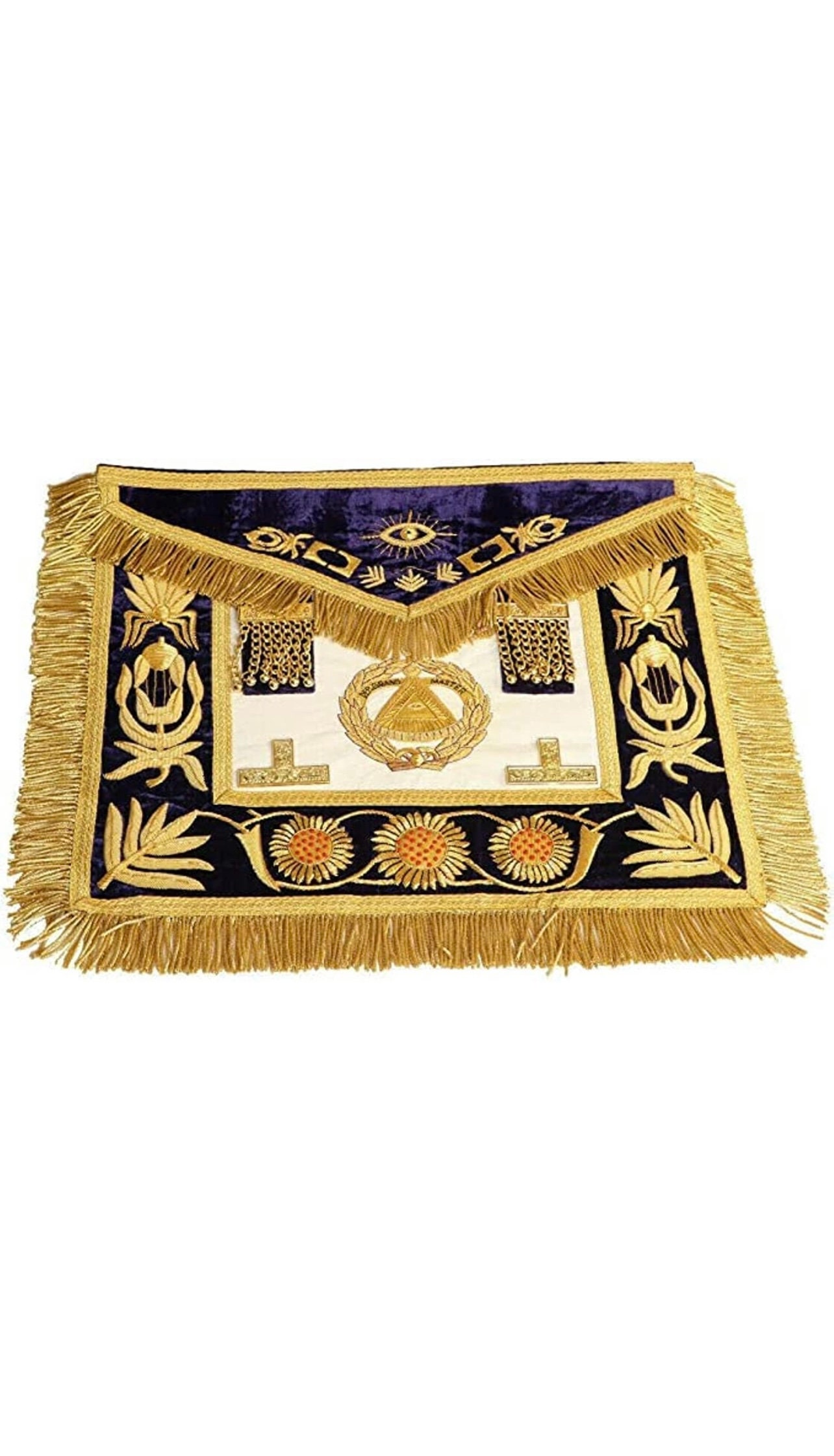 MASONIC REGALIA DEPUTY Grand Master 100% Lamb Skin Apron With Collar ...