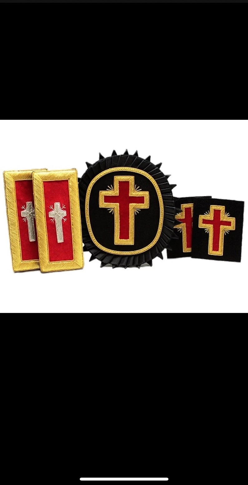 Masonic Freemason Knights Templar Past Commander Complete Accessory Set ...