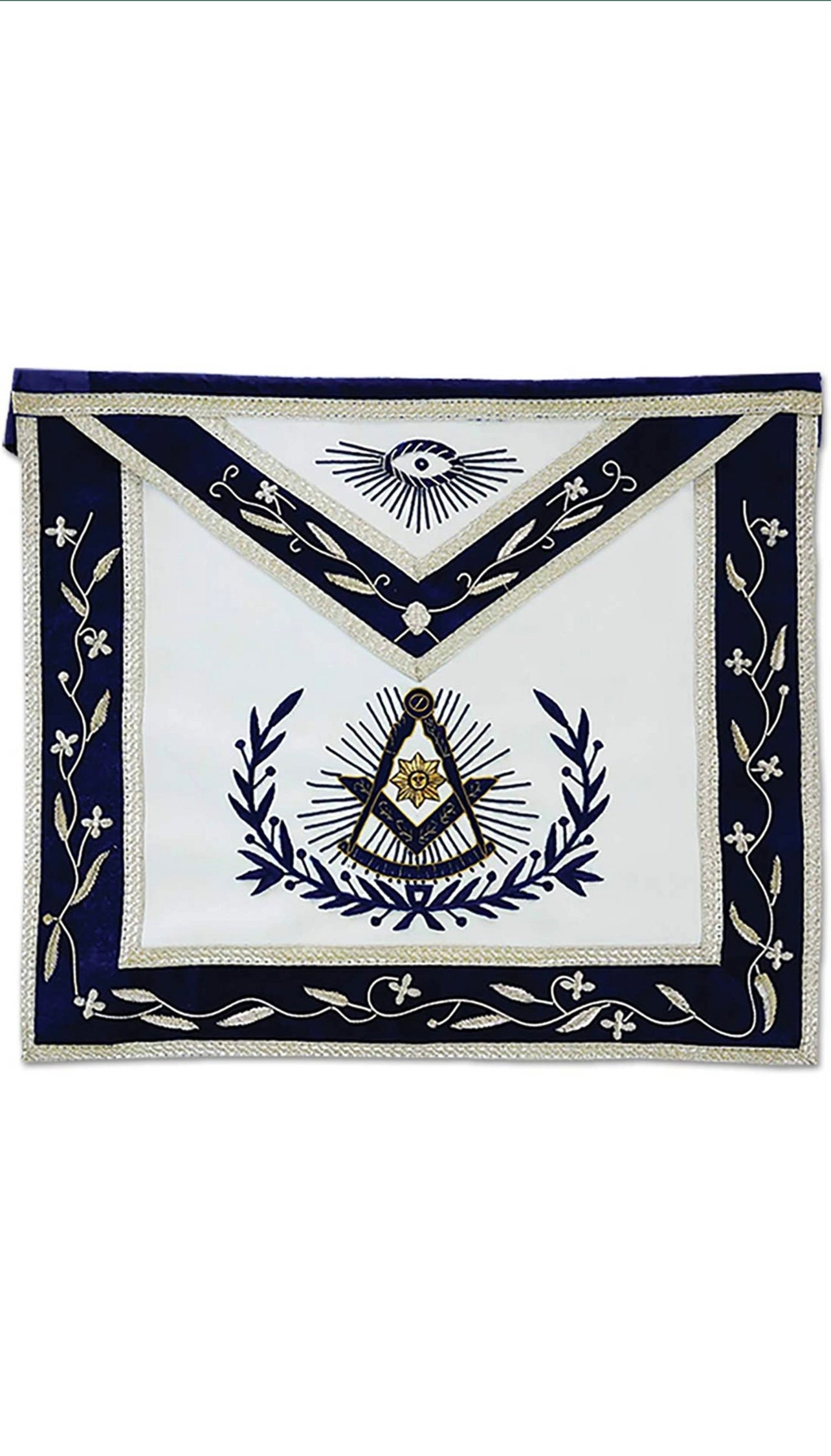Past Master With Embroidered Border Masonic 100% Lambskin Apron -[blue ...