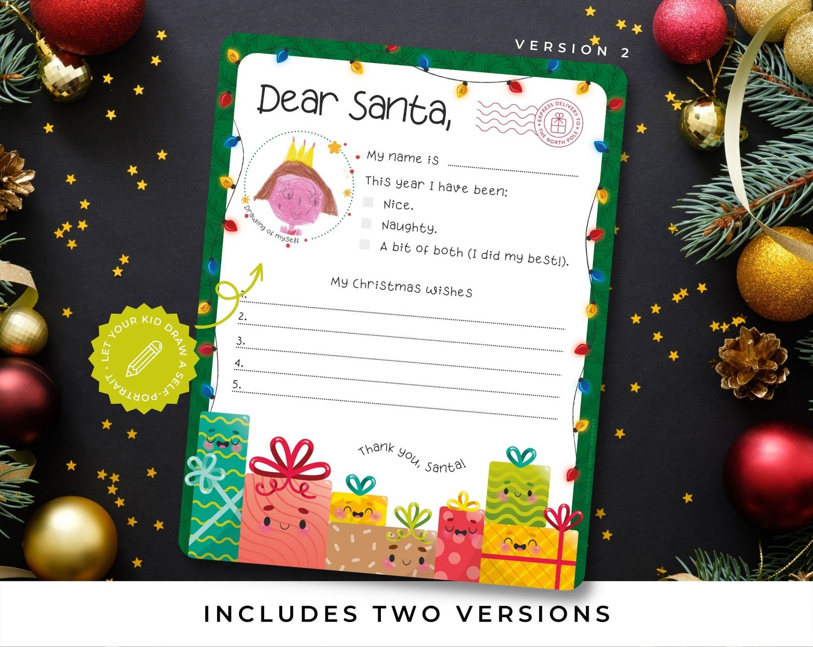 Letter to Santa Printable Kids Letter to Santa Christmas Printable ...