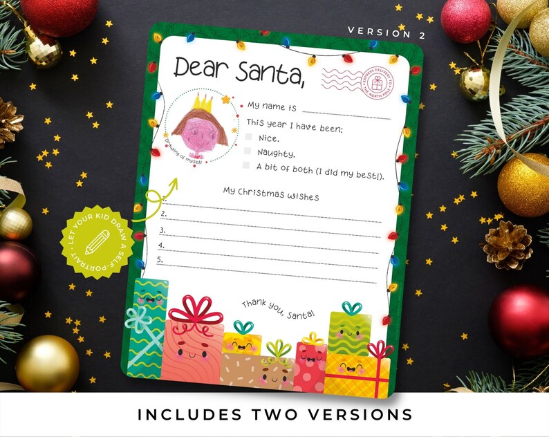 Letter to Santa Printable Kids Letter to Santa Christmas Printable ...