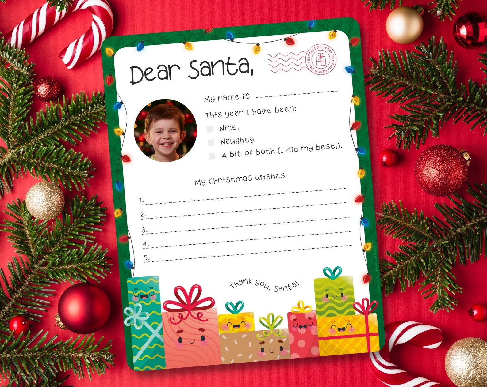 Letter to Santa Printable Kids Letter to Santa Christmas Printable ...