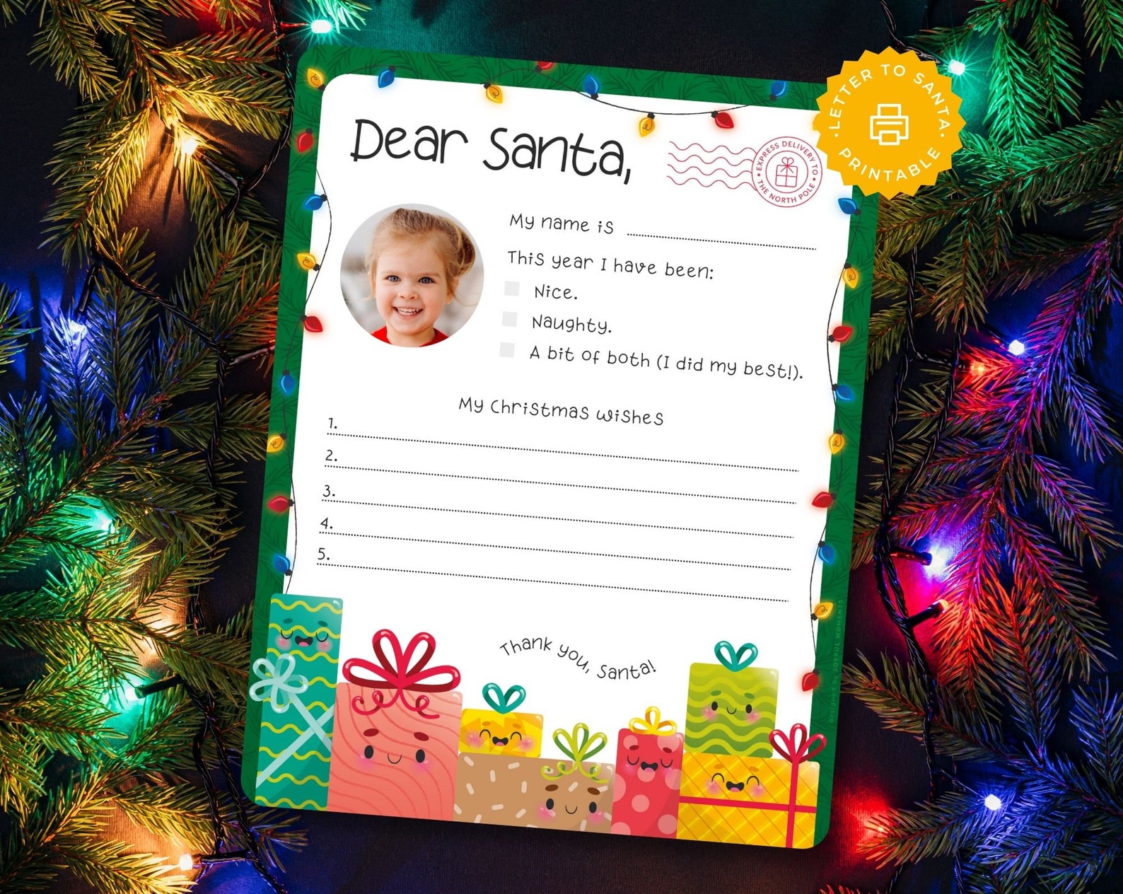 Letter to Santa Printable Kids Letter to Santa Christmas Printable ...