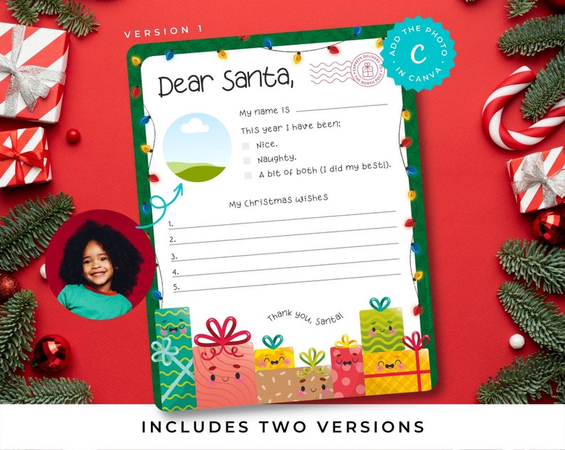 Letter to Santa Printable Kids Letter to Santa Christmas Printable ...