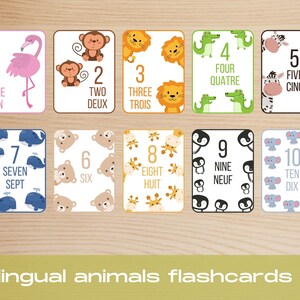 Printable Kid’s Numbers Flashcards 1 to 10, English-french - Etsy
