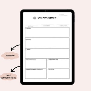 Case Managment Fillable and Printable Template, Client Documentation ...