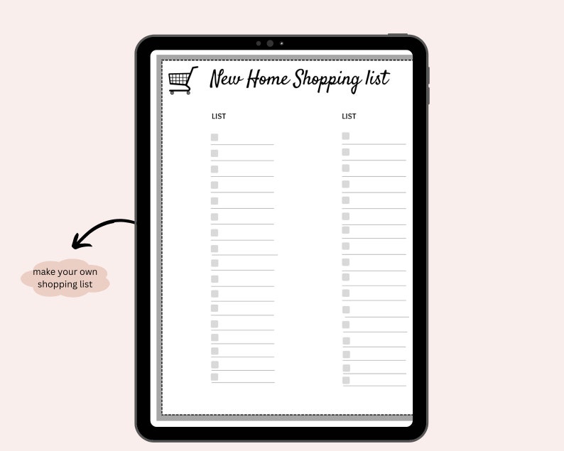 New Home Essentials Checklist, Room by Room Household Items, New Home ...